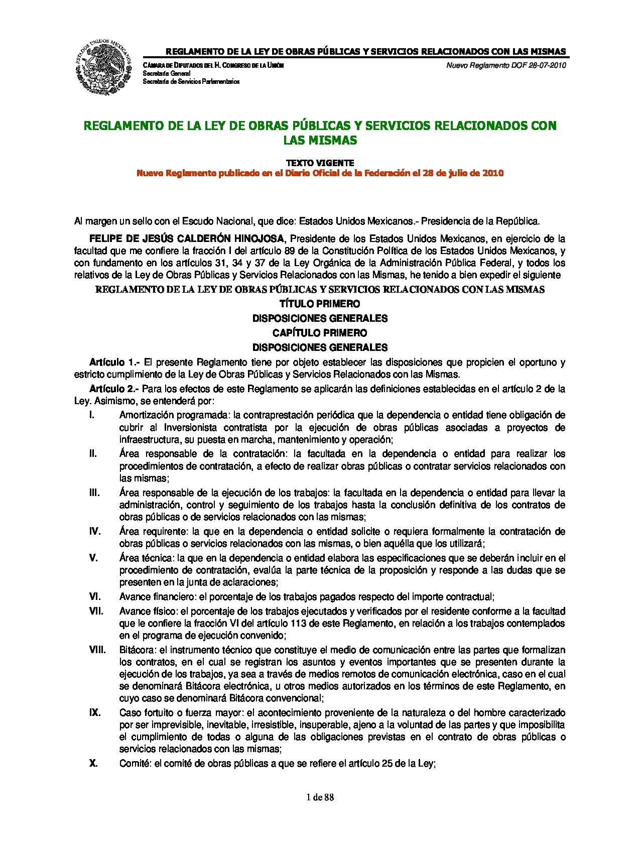 Reglamento de la Ley de Obras Públicas y Servicios Relacionados con las Mismas | info.jalisco.gob.mx